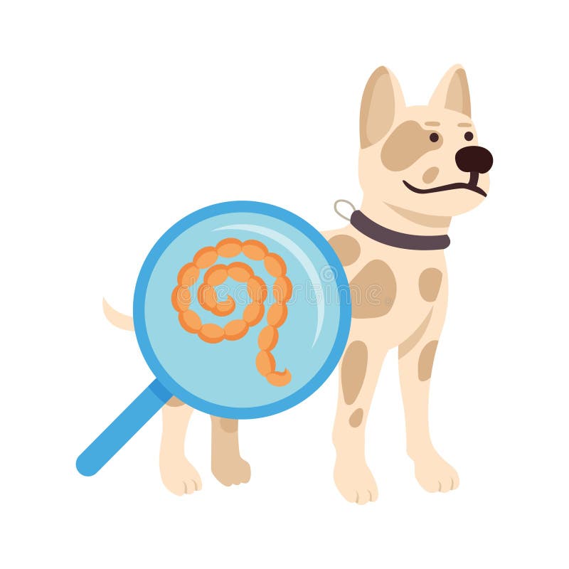 Dog with Parasites Cartoon Flat Illustration Stock Vector ...
