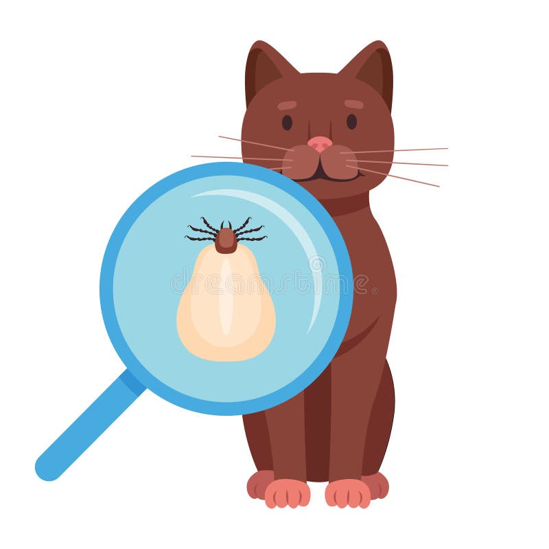 Dog with Parasites Cartoon Flat Illustration Stock Vector ...