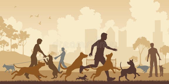 Dog park stock vector. Illustration of lifestyle, canine - 42464774