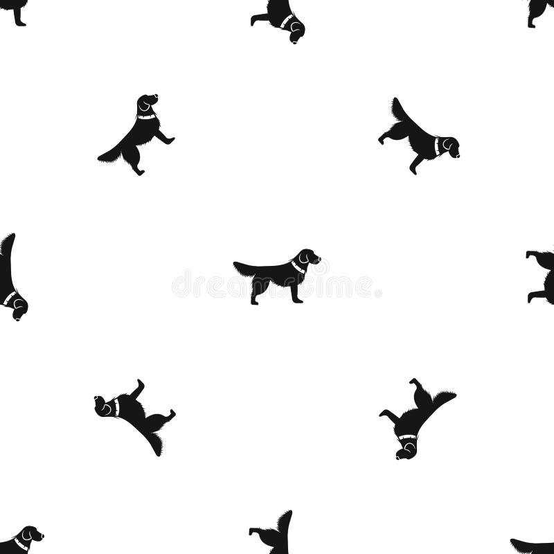 Dog pattern seamless black stock vector. Illustration of obedient ...