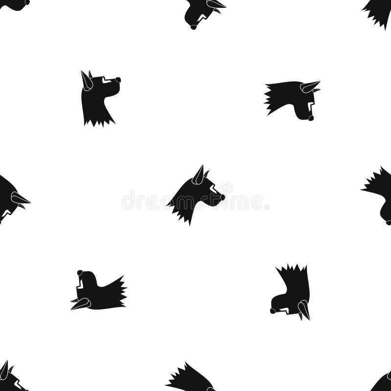 Dog pattern seamless black stock vector. Illustration of element - 98961054