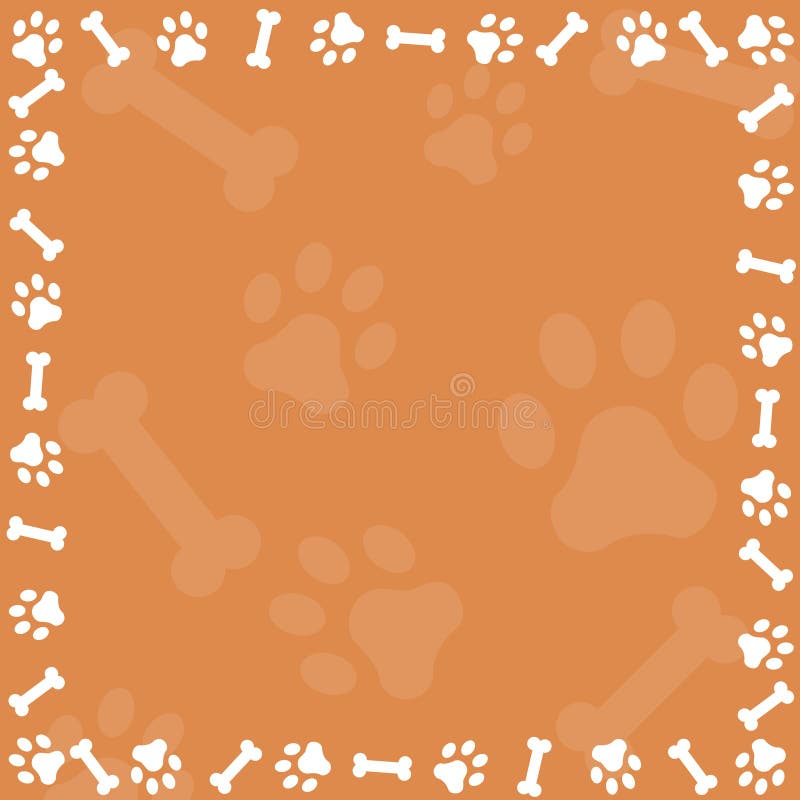 Dog Paw and Bone Frame, Print Stock Vector - Illustration of design ...