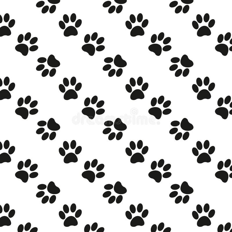 Dog Paw, Cat Paw Seamless Pattern. Cartoon Repeat Paw Wallpaper ...