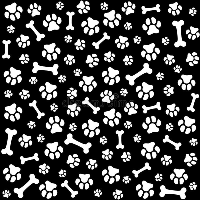 Dog Paw. Dog Bones Seamless Pattern. Pattern with Traces. Stock Vector ... Dog Paw. Dog Bones Seamless Pattern. Pattern with Traces. Stock Vector ...