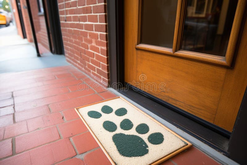 Dog Paw-friendly Doormat at Shared Apartment Entrance Stock Image ...
