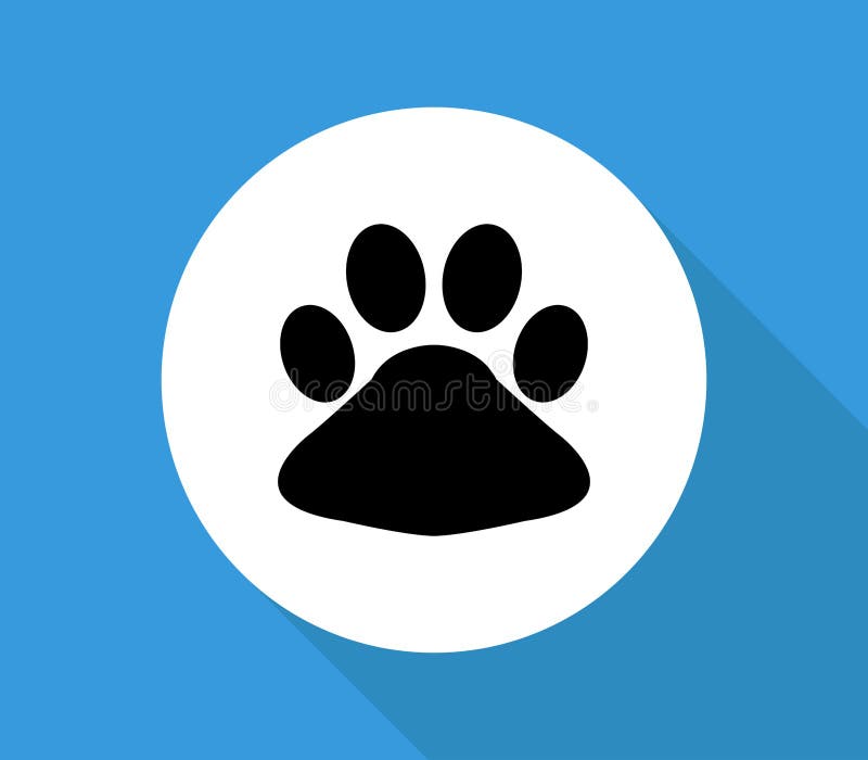 Dog paw icon illustrated stock illustration. Illustration of flat ...