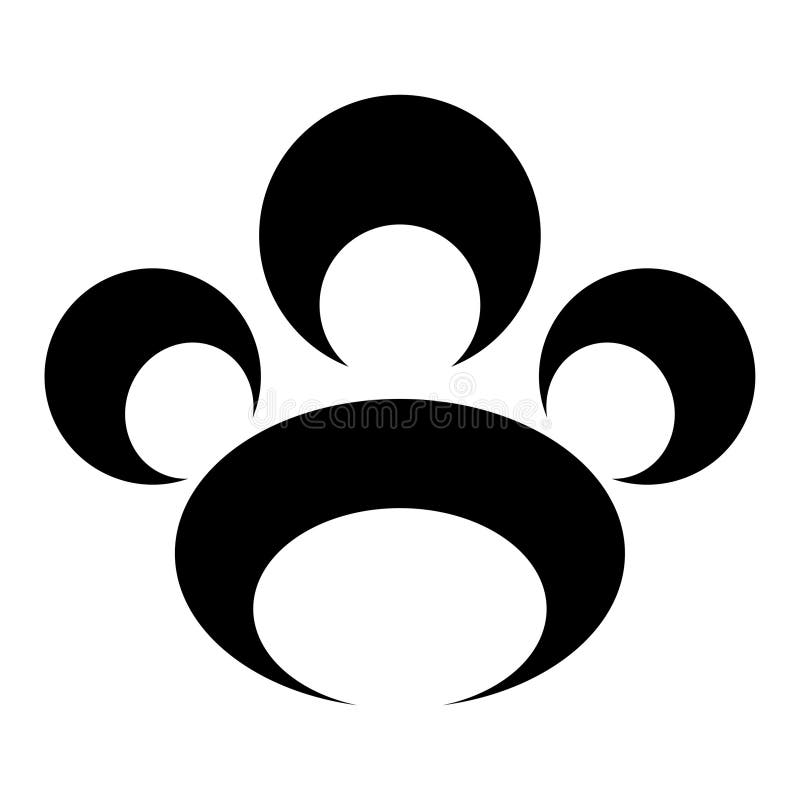 Dog paw logo icon stock illustration. Illustration of canine - 321495743