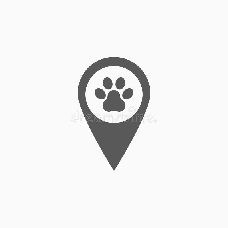 Dog Paw Pin Icon, Map, Pin, Direction, Location Stock Vector ...
