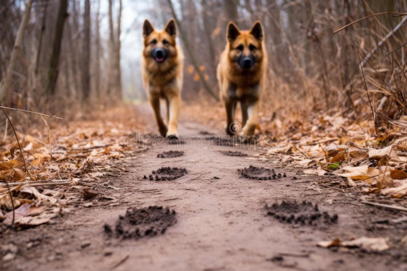 Dog Paw Prints on a Walking Trail Stock Photo - Image of outdoors ...