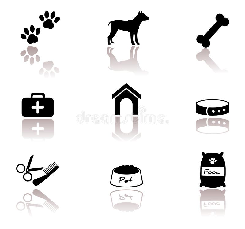 Dog, pet icon set. stock vector. Illustration of animal - 68379709
