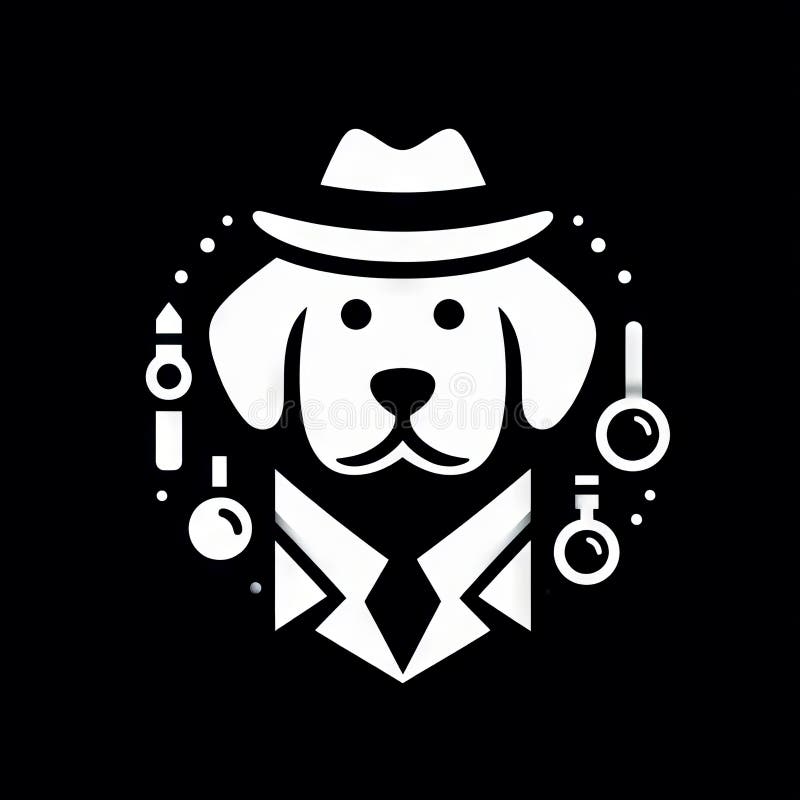 Dog PI or Security Logo stock illustration. Illustration of detective ...
