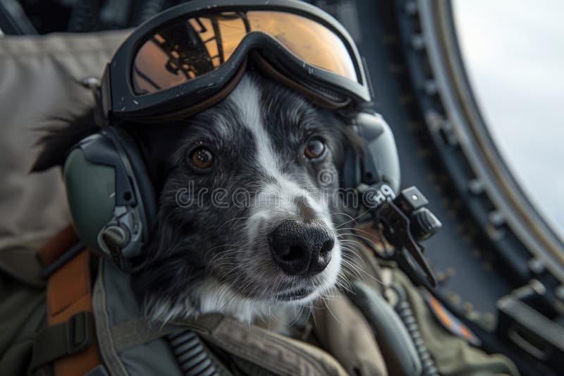 Dog Pilot in Fighter Plane: Ready for War. Stock Photo - Image of ...