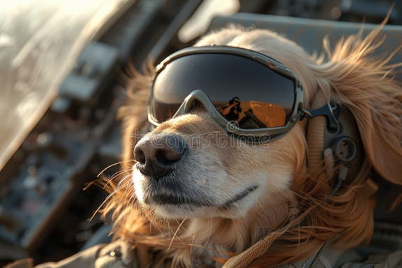 Dog Pilot in Fighter Plane: Ready for War. Stock Image - Image of ...
