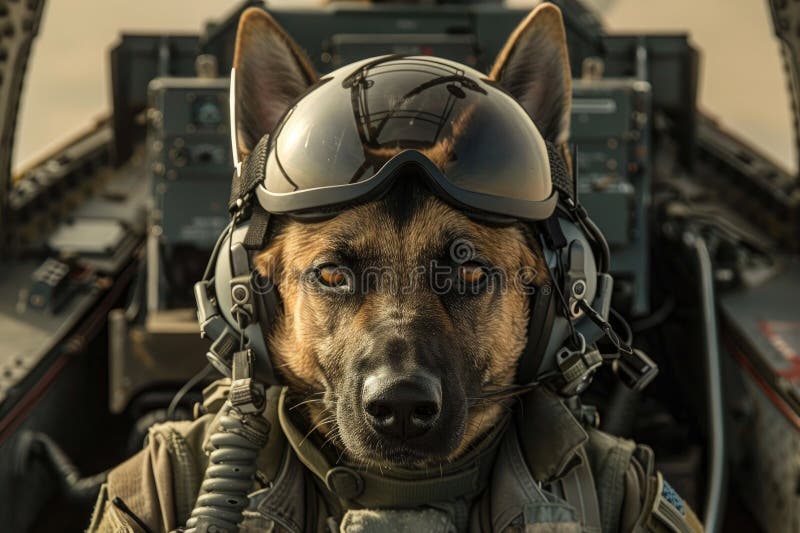 Dog Pilot in Fighter Plane: Ready for War. Stock Image - Image of ...