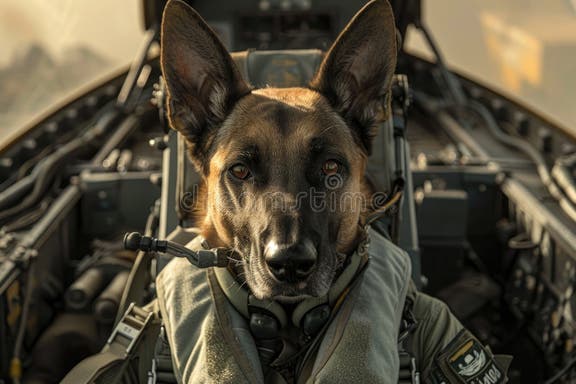 Dog Pilot in Fighter Plane: Ready for War. Stock Image - Image of ...