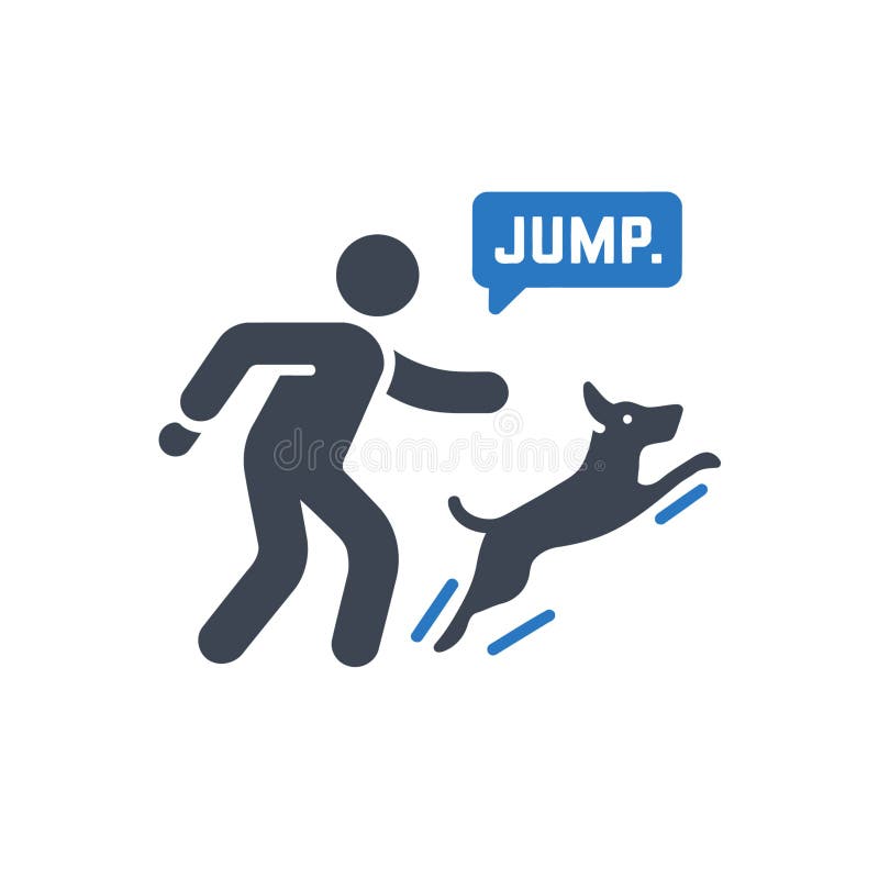 Dog Play Jump Command Icon stock vector. Illustration of sign - 376290201