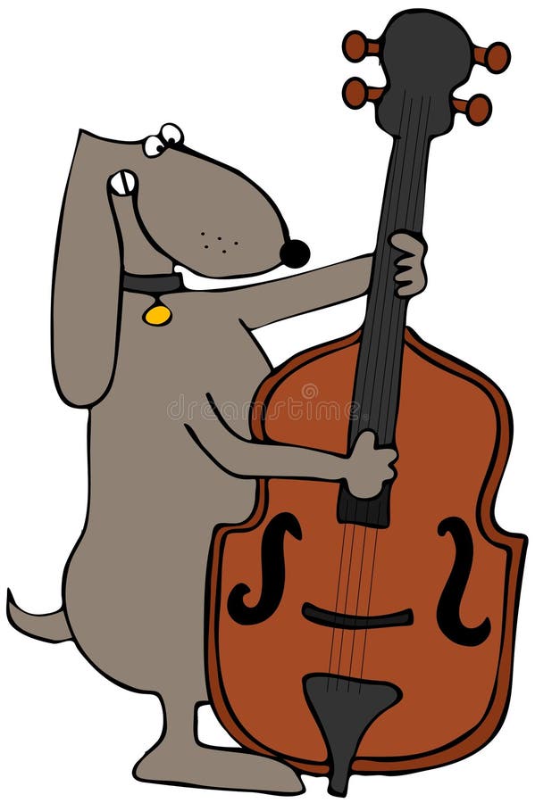 Dog Playing Bass stock illustration. Illustration of fiddle - 8520723