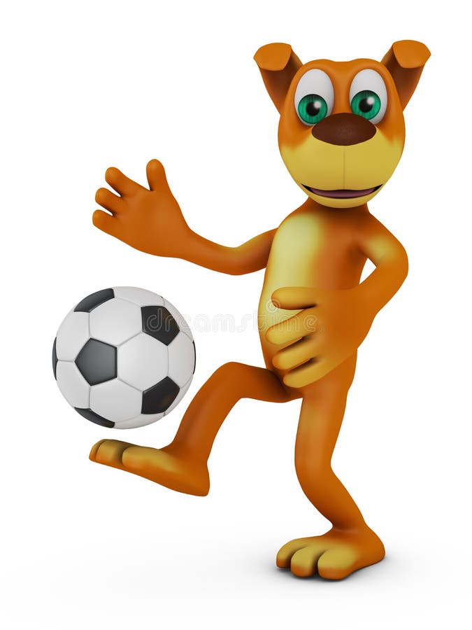 Dog playing football stock vector. Illustration of humorous - 25474443