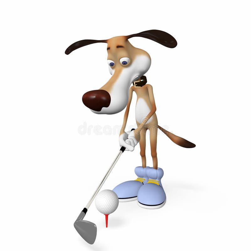 Dog playing golf. stock illustration. Illustration of game - 31406608