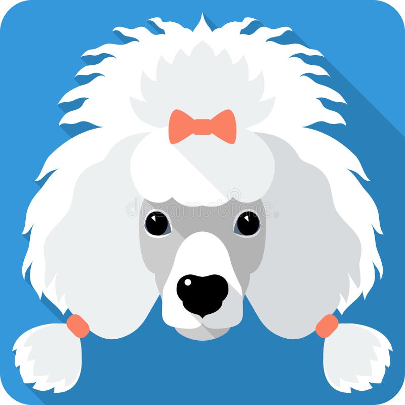 Dog Poodle Icon Flat Design Stock Vector - Illustration of flat ...