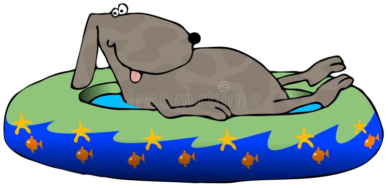 Dog in a Pool stock illustration. Illustration of animal - 5055685
