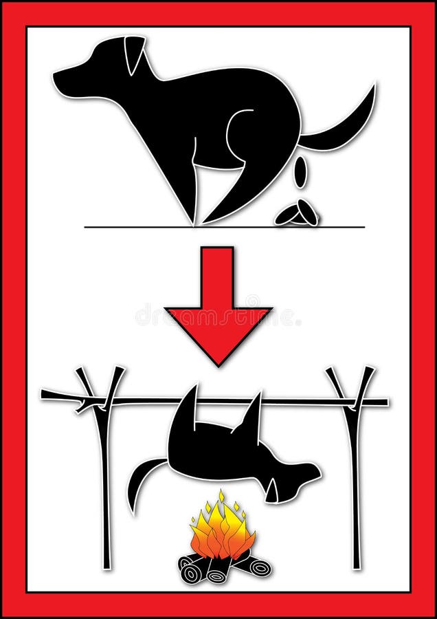 Dog poop warning sign stock illustration. Illustration of result - 15343180