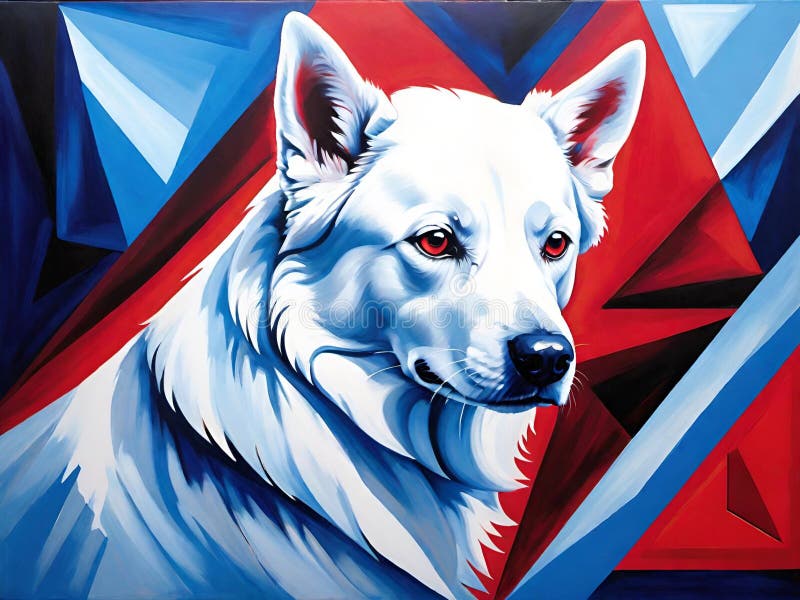 Dog Portrait in the Triangle Shape Stock Illustration - Illustration of ...