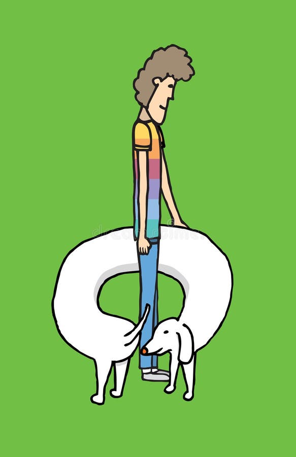 Dog Protecting His Master / Friendship Stock Illustration ...