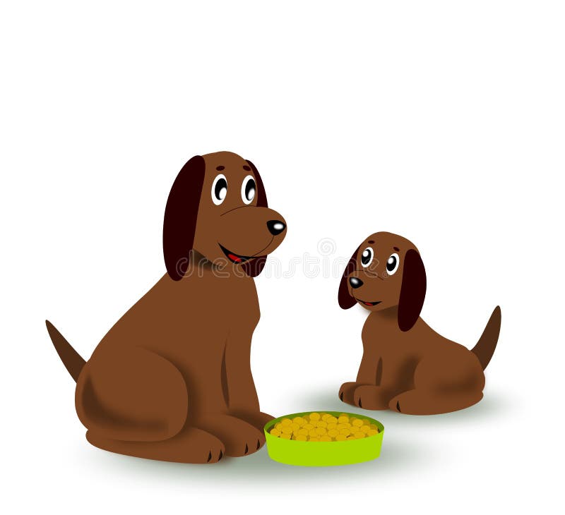 Cute Mother Dog with Her Puppy Stock Vector - Illustration of breed ...