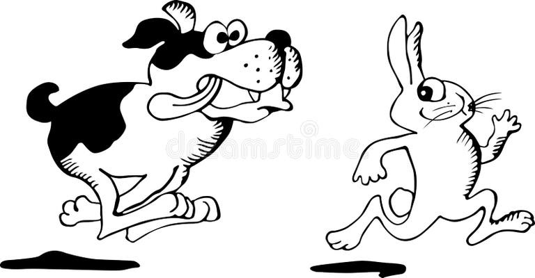 Dog Chase Rabbit Stock Illustrations – 24 Dog Chase Rabbit Stock ...