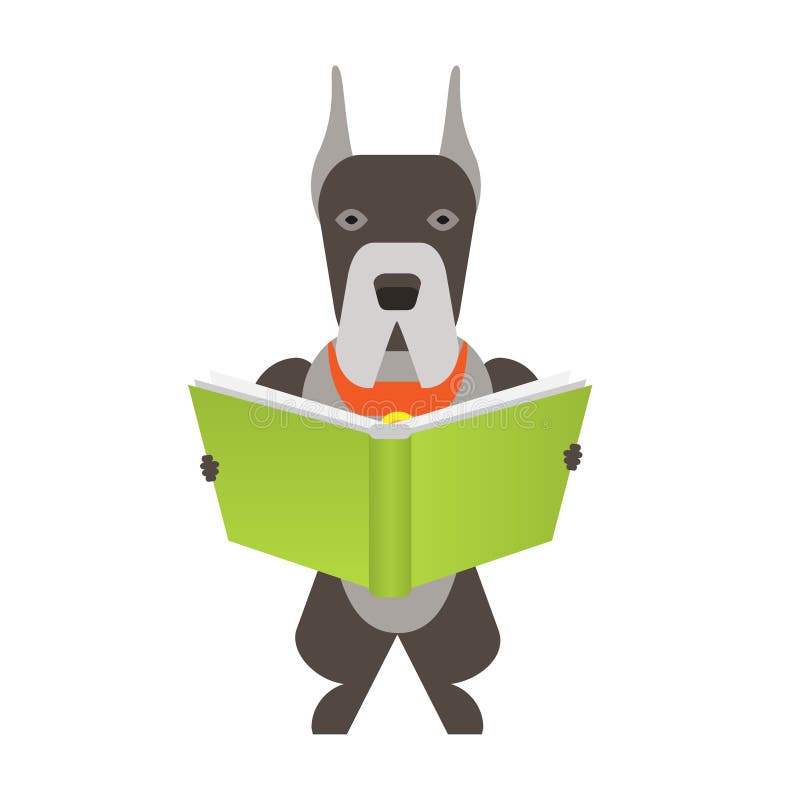 Dog read stock vector. Illustration of vector, education - 51794564