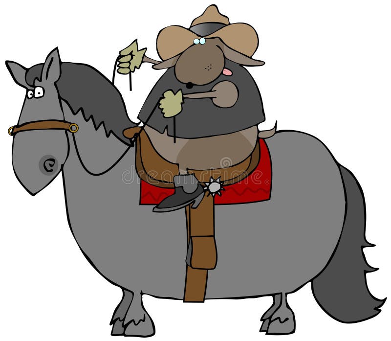 Dog Riding a Horse stock illustration. Illustration of cartoon - 6519827