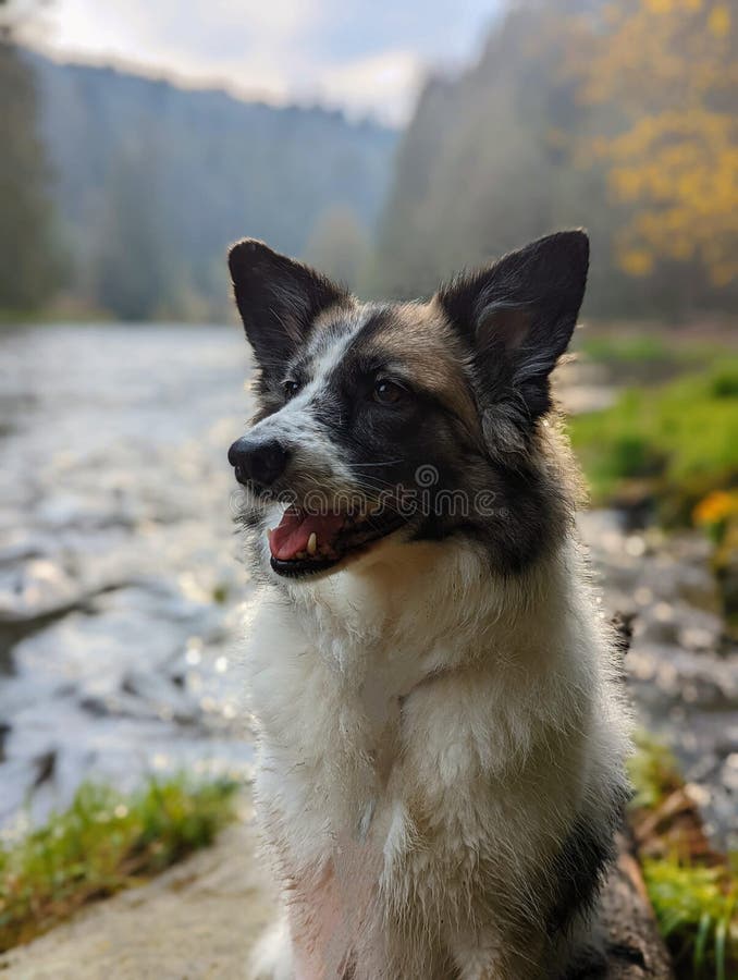 Dog and river stock photo. Image of retriever, animal - 267795910