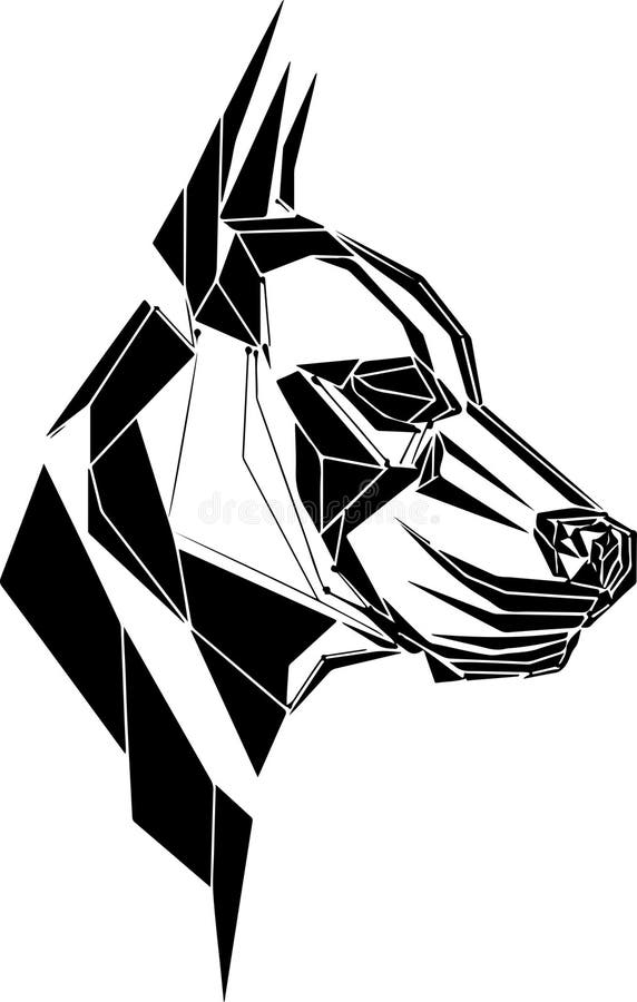 A Dog with a Robotic Head. Cyber Dog Head Logo Template Stock Vector ...