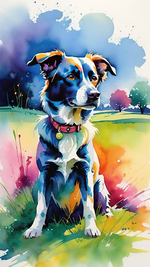 Dog Rolling on the Grass. Needle Depth of Field. Stock Illustration ...