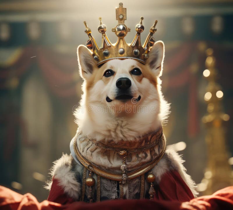 A dog in royal attire stock photo. Image of adult, purebred - 289378072