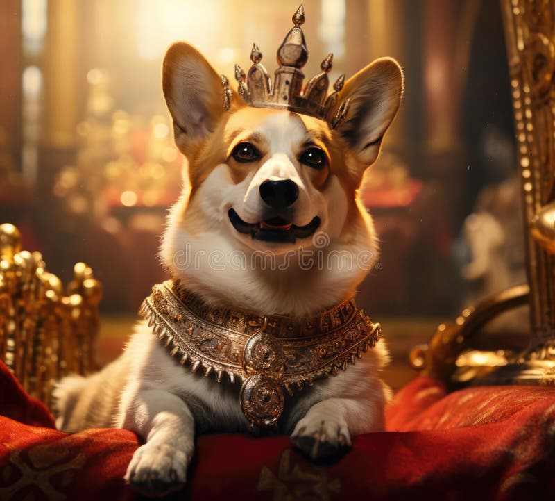 A dog in royal attire stock image. Image of stage, fluffy - 289379119