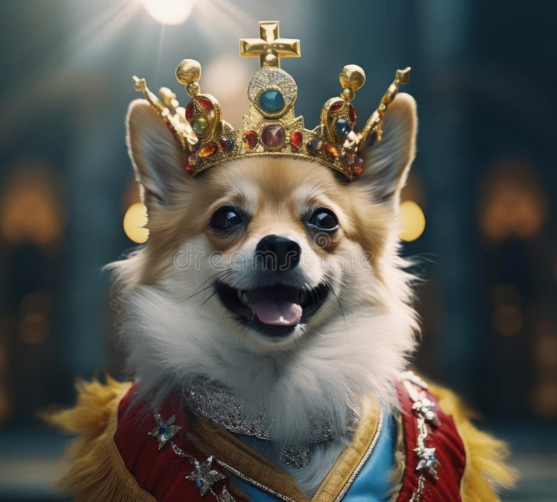 A dog in royal attire stock photo. Image of friendship - 289380966