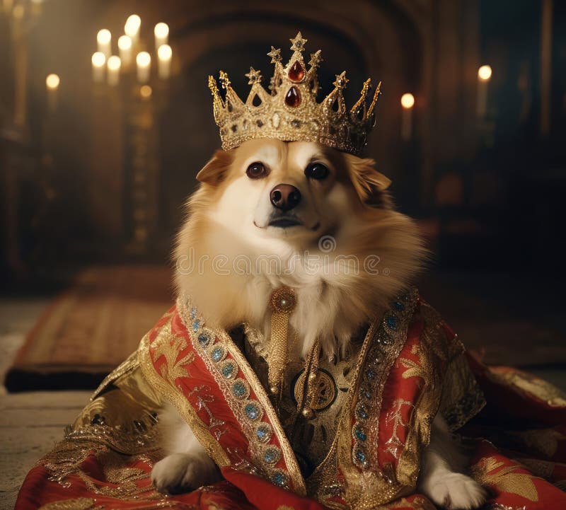 A dog in royal attire stock photo. Image of friendship - 289381460