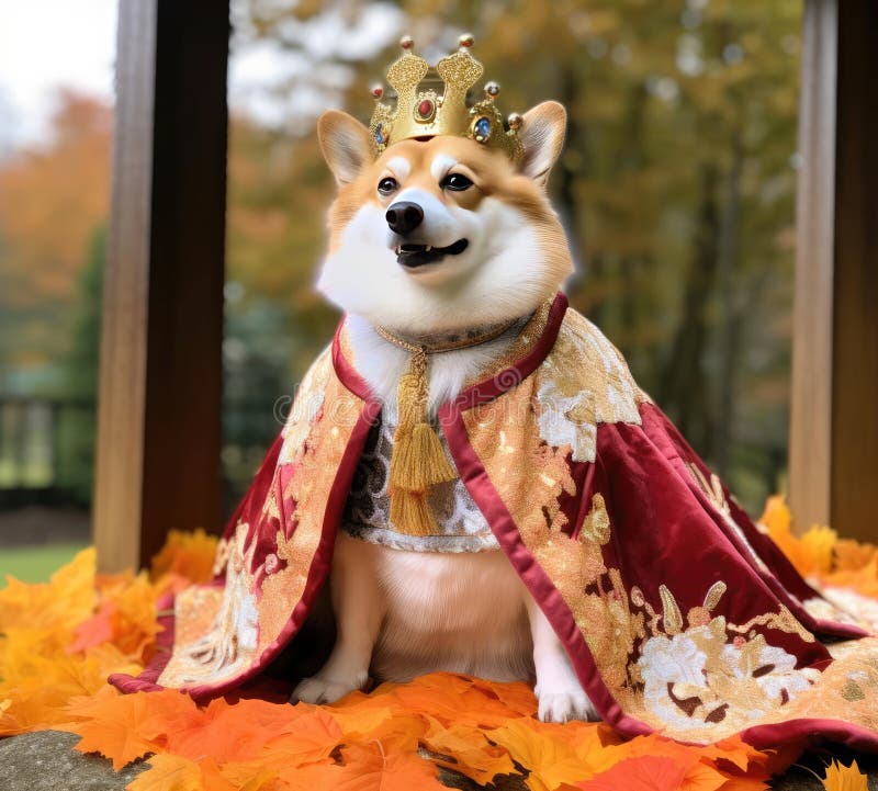 A dog in royal attire stock illustration. Illustration of purebred ...