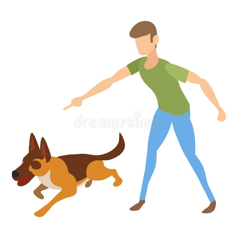 Dog Run Command Icon, Isometric Style Stock Vector - Illustration of ...