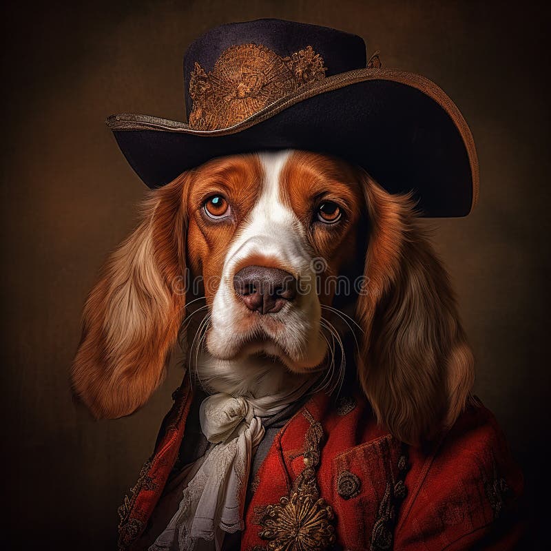 Dog(s) Dressed in Vintage Proper Clothing on Master Background Setting ...