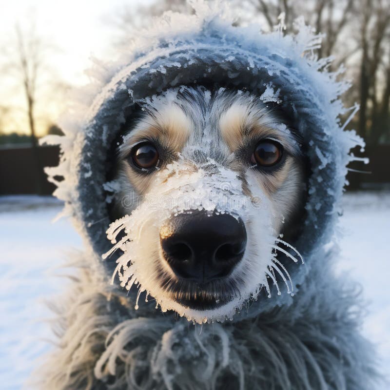 A Dog S Portrait is in Winter, Frozen Dog Stock Photo - Image of cute ...