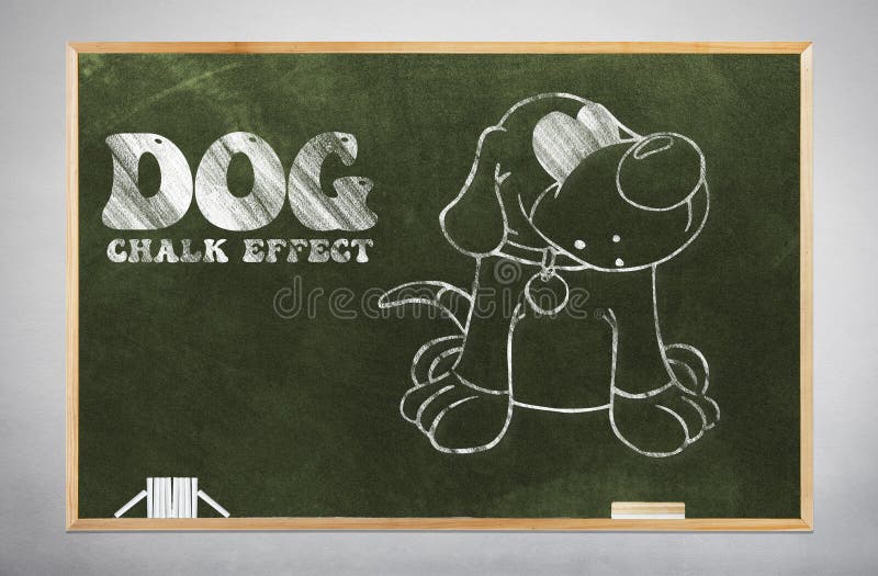 Dog on School Board Chalk Text Effect Stock Photo - Image of vignetting ...
