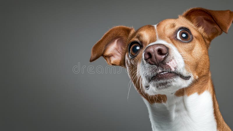 A Dog with a Serious Look on His Face Looking Up, AI Stock Image ...