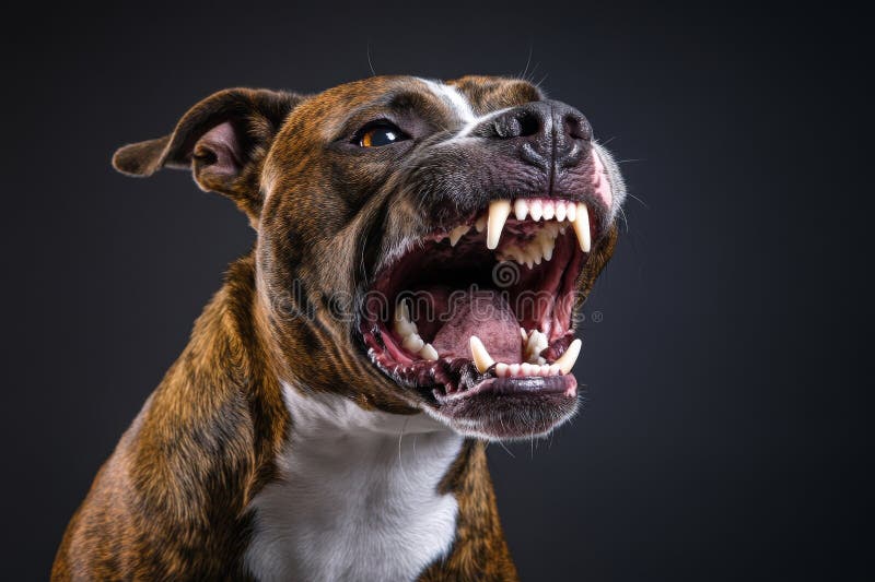 Dog with Sharp Teeth Snarling at the Camera in an Angry and Aggressive ...