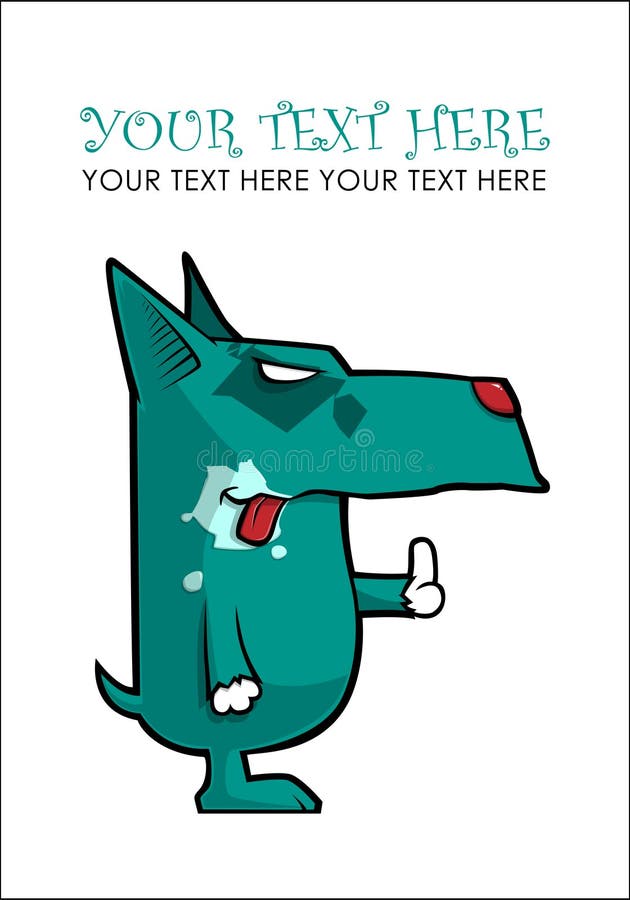 Greeting Card with Cartoon Doggy. Stock Vector - Illustration of ...