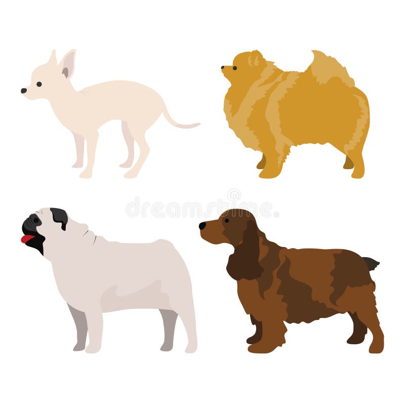 Dog Side View Set 4 stock vector. Illustration of mammal - 81462864