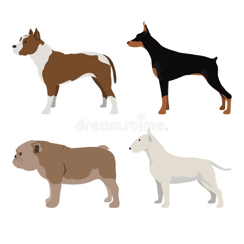 Dog Side View Set 5 stock vector. Illustration of animal - 81536422