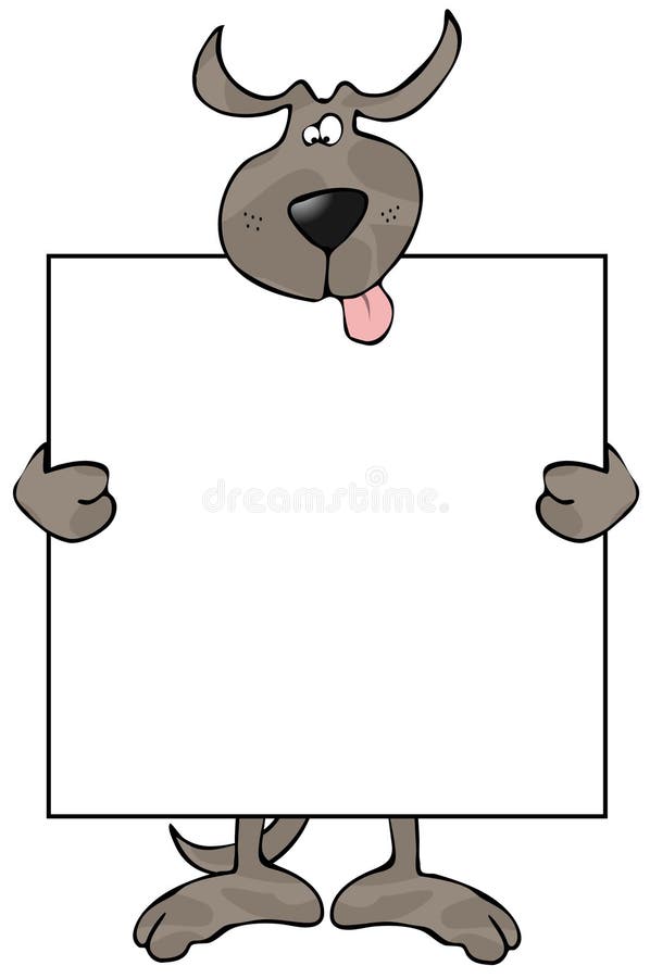Dog Cartoon Holding Stop Sign Stock Vector - Illustration of artwork ...
